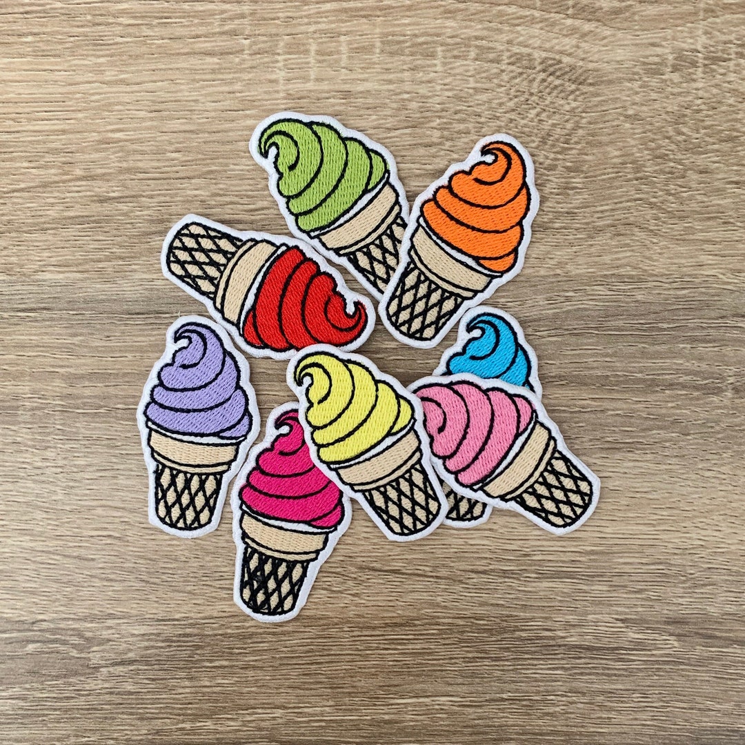 Ice Cream Cone Embroidered Iron on Patch - Etsy