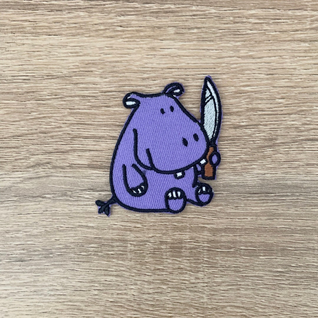 Hippo Iron on Patch Killer Patches, Patches Iron on ,embroidered Patch ...