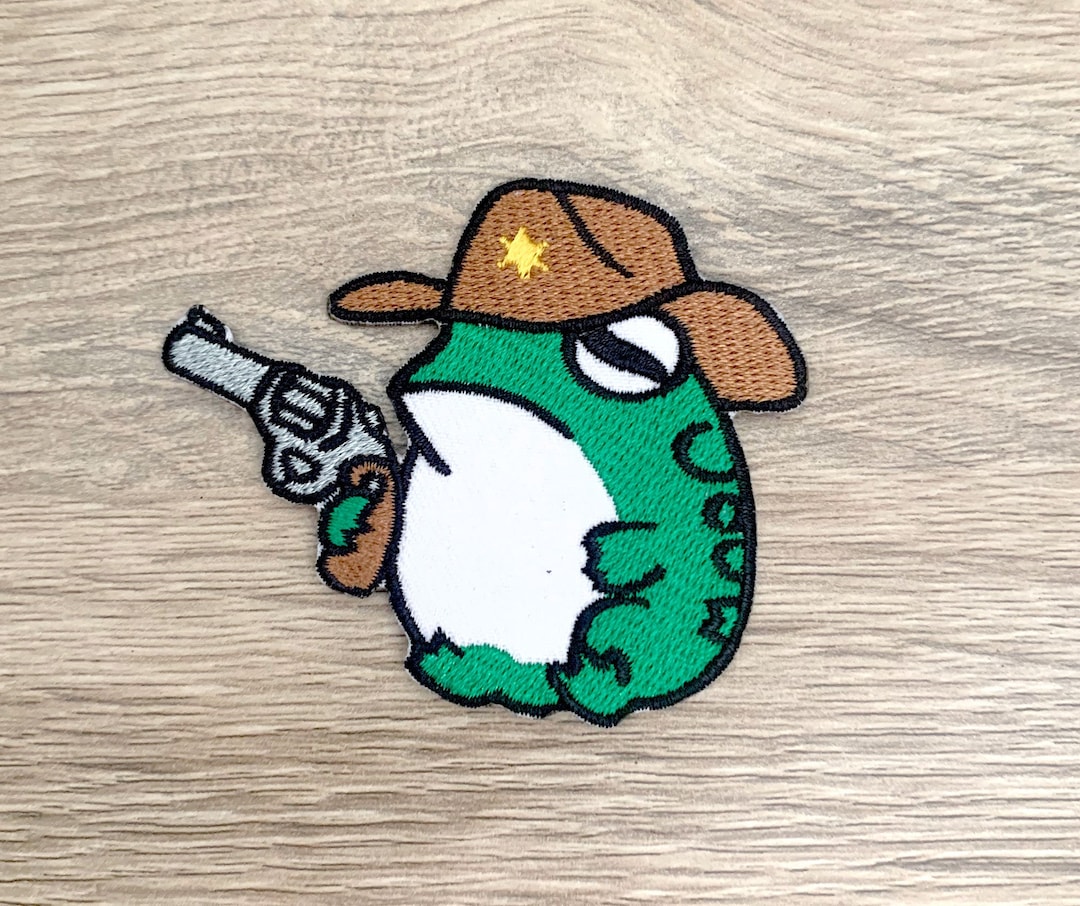Frog Sheriff Iron on Patch Frog Patches, Frog Patches Iron on ...
