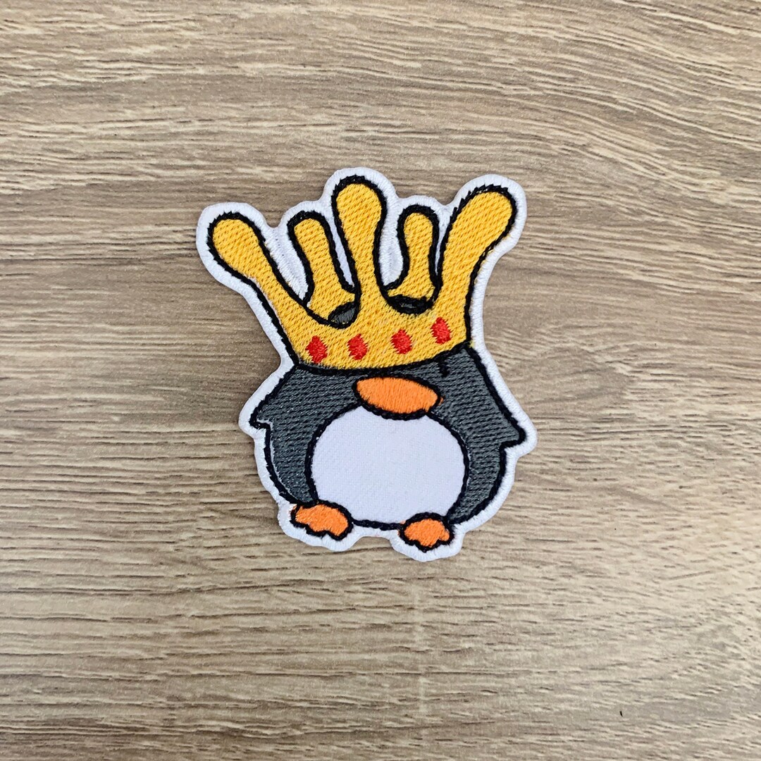 King Penguin Iron on Patch Penguin Patches, Penguin Patches Iron on ...
