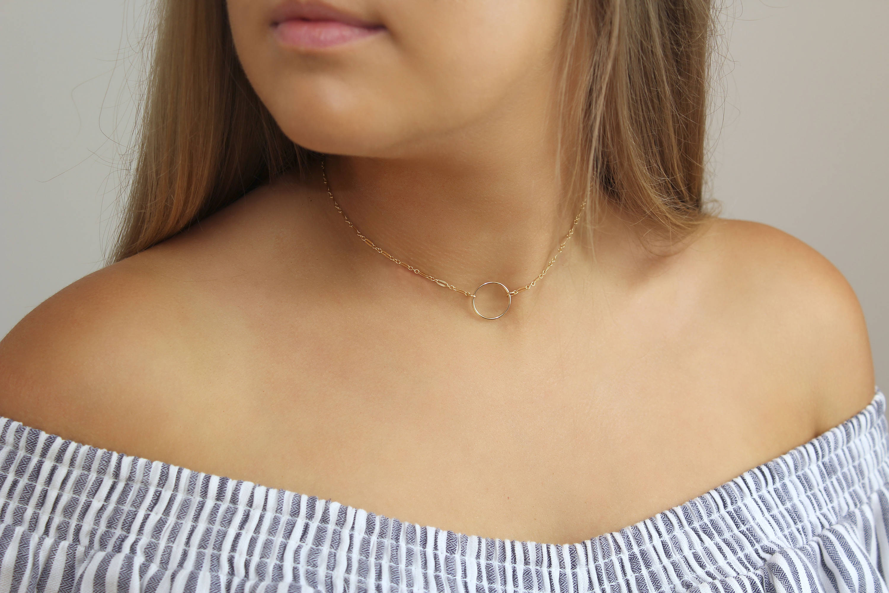 Dainty Choker Necklace. Simple Gold or Silver Choker. Delicate | Etsy ...