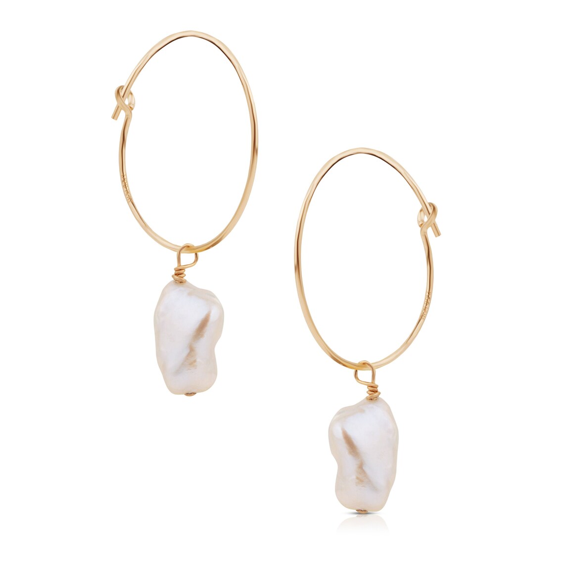 Pearl Earrings. Pearl Hoop Drop Earrings. Gold Filled OR Sterling ...