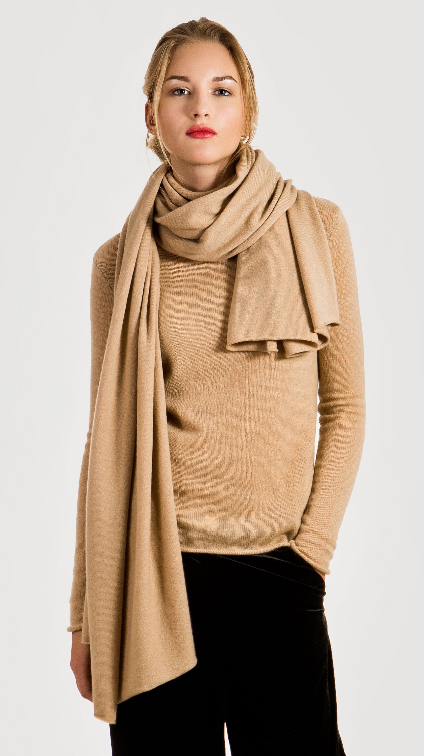 Cashmere Travel Wrap Camel Cashmere Scarf Beige Long Shawl Cashmere Camel Scarf Knit Wrap Beige Stole for Women Cashmere Scarf Etsy UK