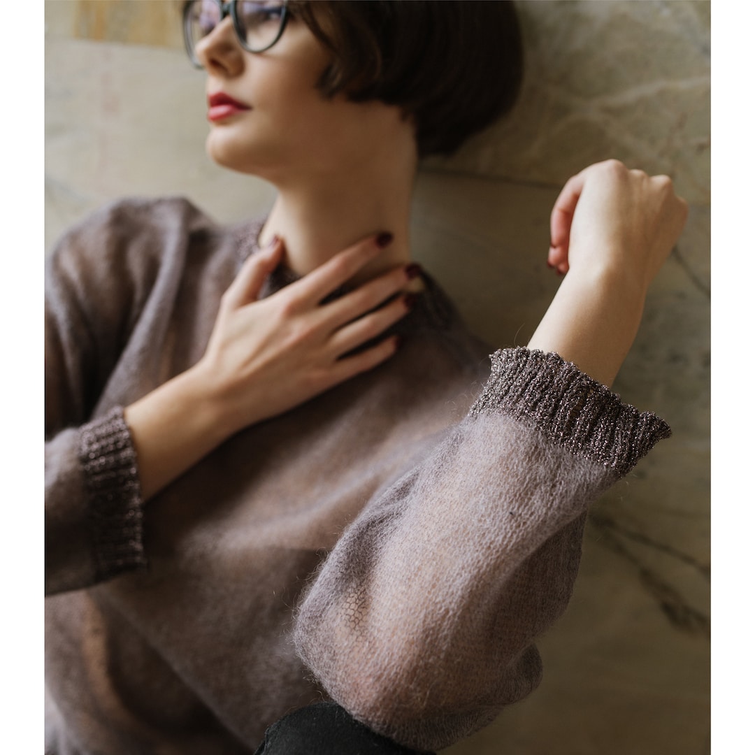 Sheer Sweater, Mohair Sweater, See-through Top, Knit Jumper, Womens ...