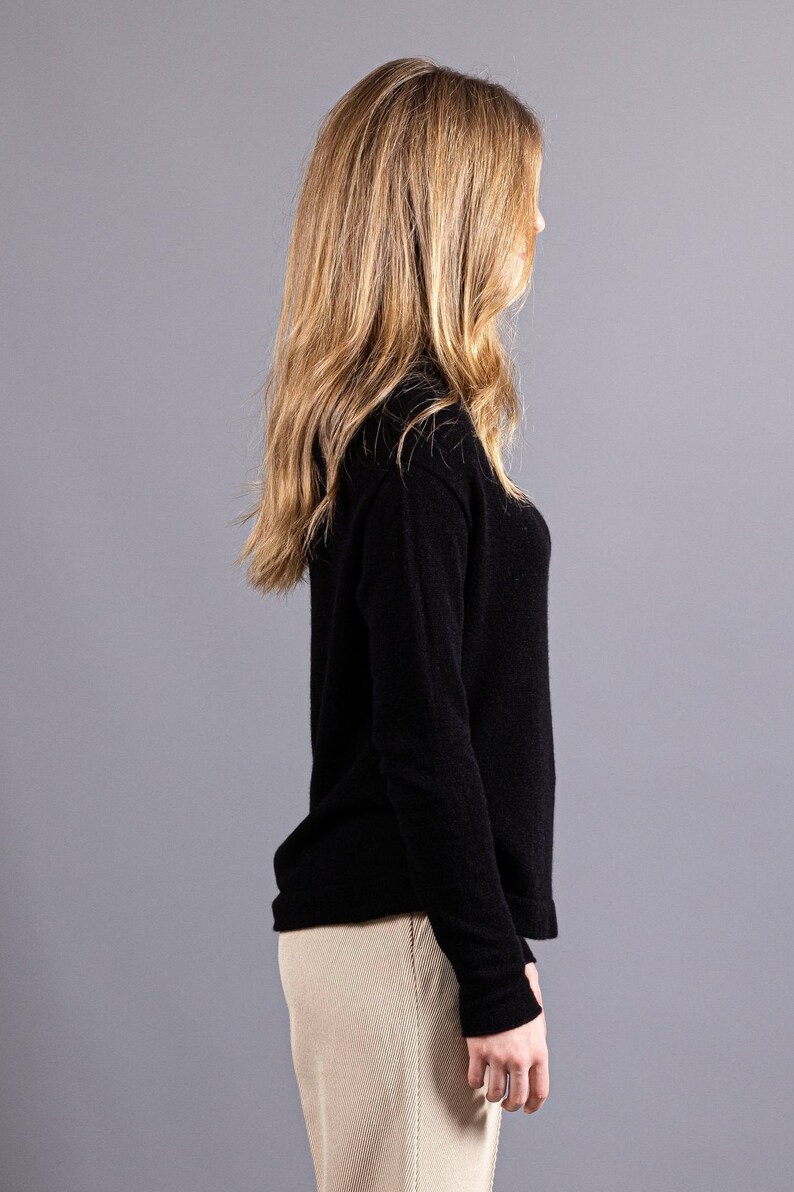 Black CASHMERE Jumper OFF SHOULDER Sweater Cowl Neck - Etsy