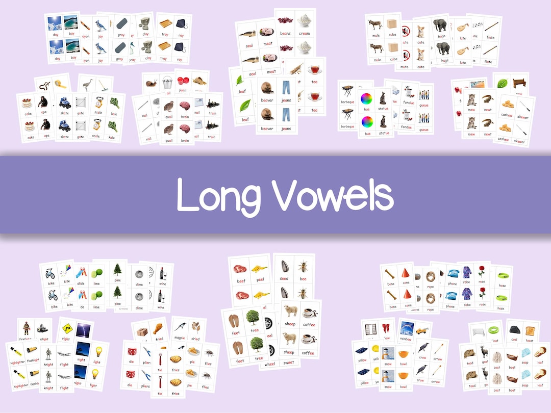 Phonogram Flashcards 3-part Cards | Long Vowel Ai Ay A_e Ee Ea Ie Igh I ...