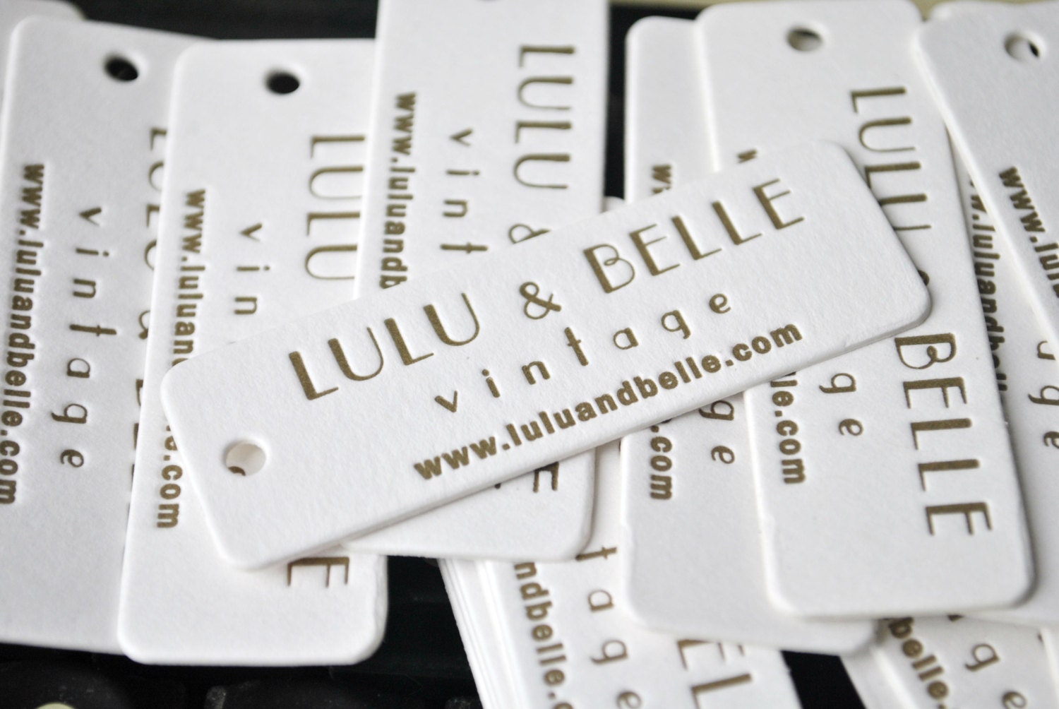 200 Custom Letterpress Hang Tags, Letterpress Thank You Tags, Gift Tag ...