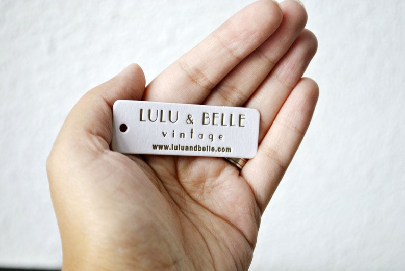 200 Custom Letterpress Hang Tags, Letterpress Thank You Tags, Gift Tag ...