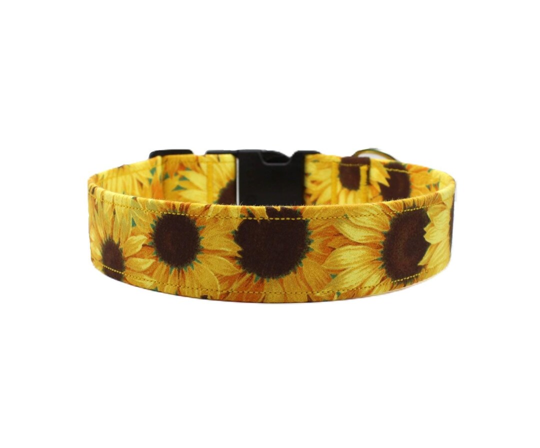 Sunflower Dog Collar: Adjustable Handmade With Cotton Fabric - Etsy