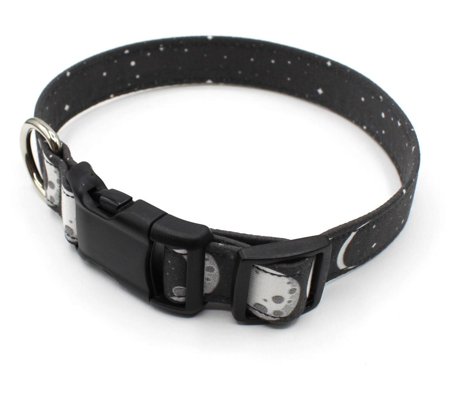 Moon Phases Dog Collar: Handmade Cotton Lunar Design Fabric - Etsy