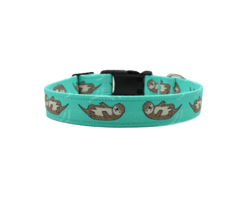 Otter Dog Collar: Beach Cotton, Adjustable, Handmade - Etsy