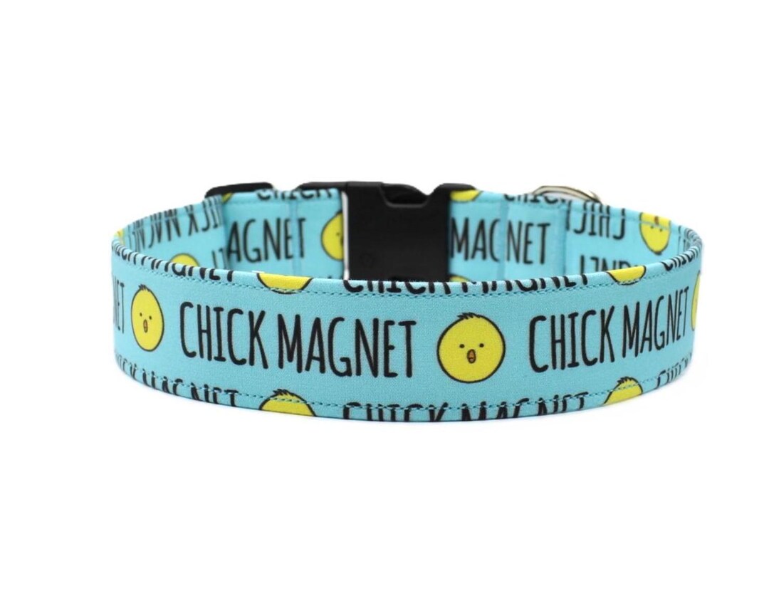 Chick Magnet Dog Collar: Handmade Cotton Adjustable Collar - Etsy