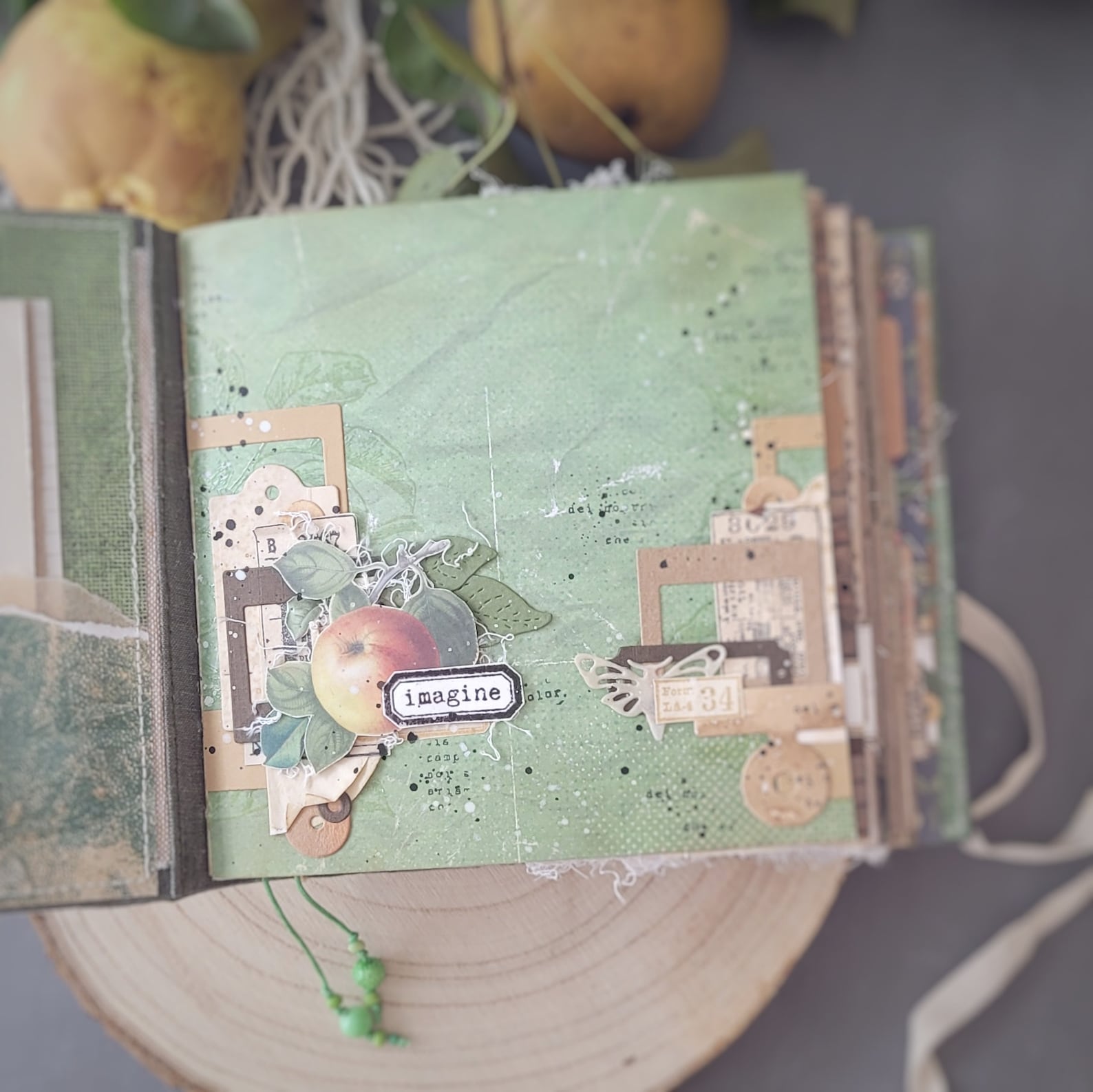 Botanical Garden Junk Journal, Unique Junk Book Handmade Art Book 6x6 ...