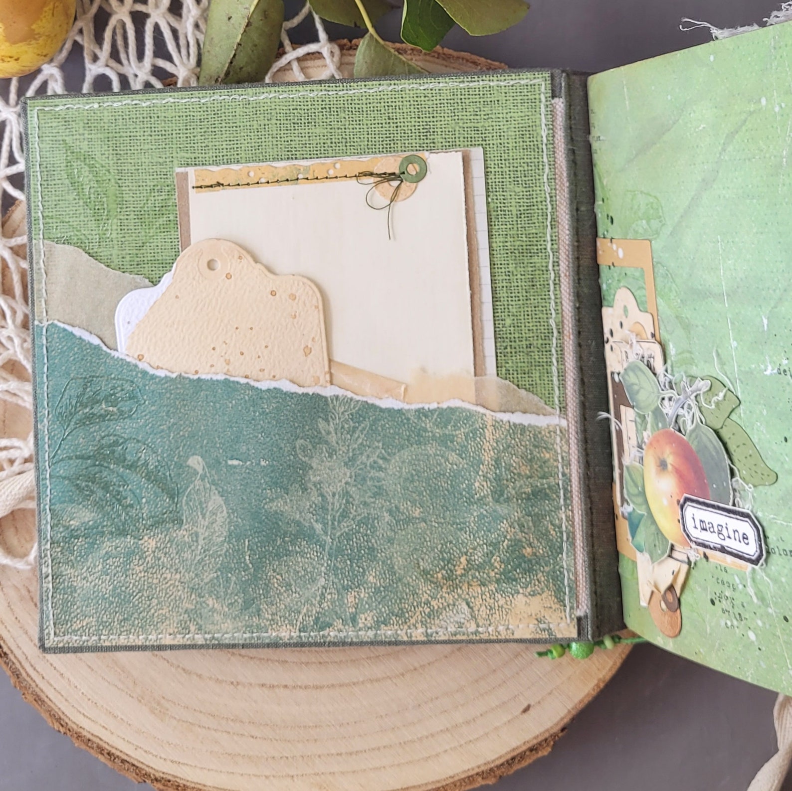 Botanical Garden Junk Journal, Unique Junk Book Handmade Art Book 6x6 ...