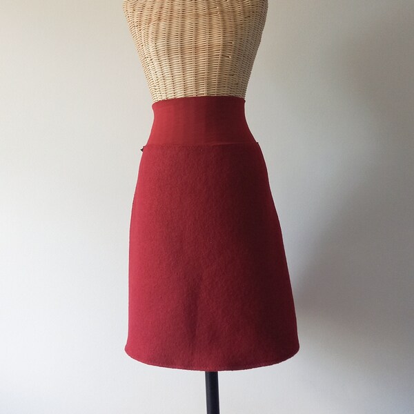 Red Wool Skirt - Etsy