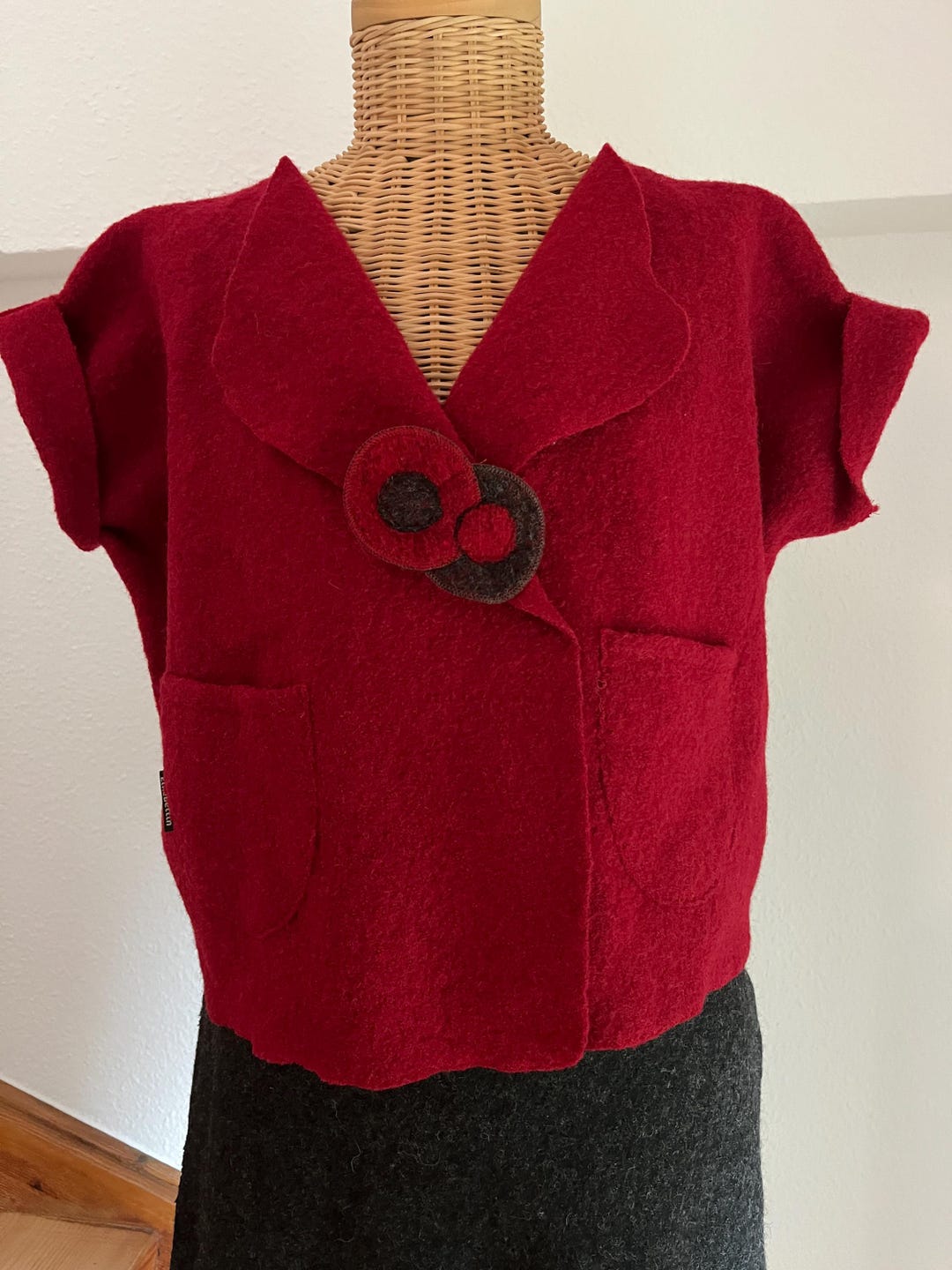 Walkloden Vest Wool Vest in Red one Size - Etsy