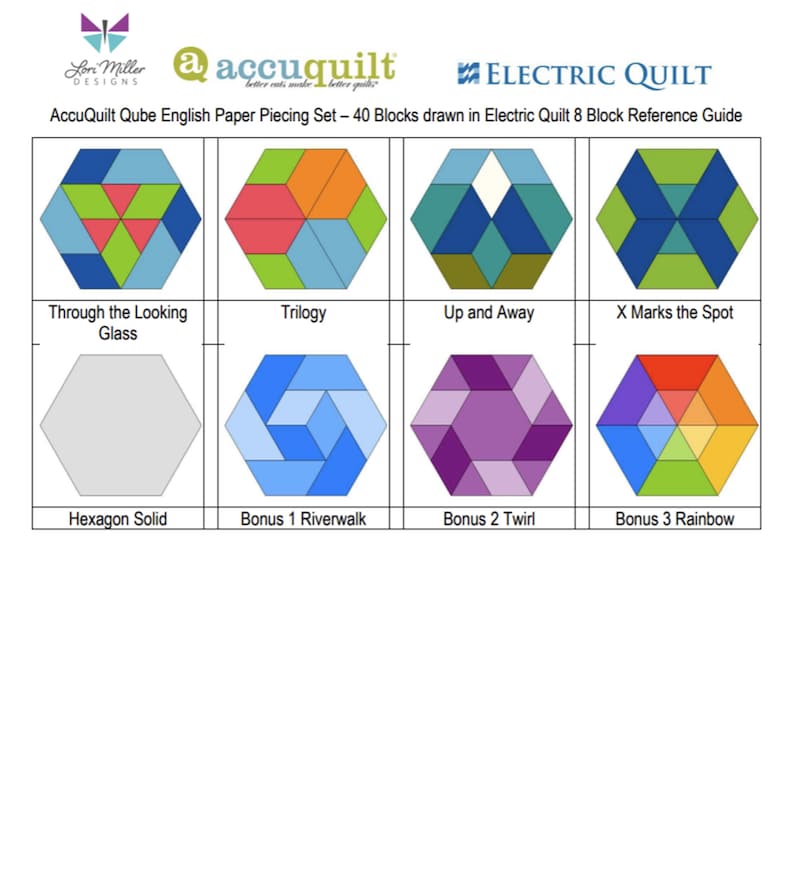 EQ8 BLK Library File - Accuquilt Qube English Paper Piecing - Etsy