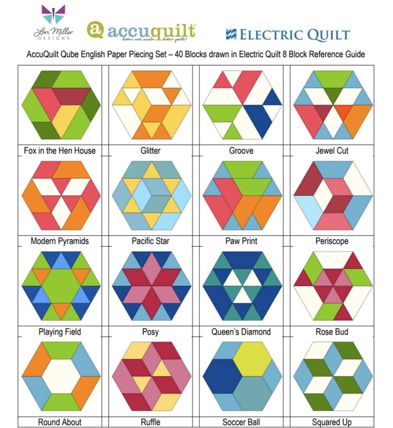 EQ8 BLK Library File - Accuquilt Qube English Paper Piecing - Etsy