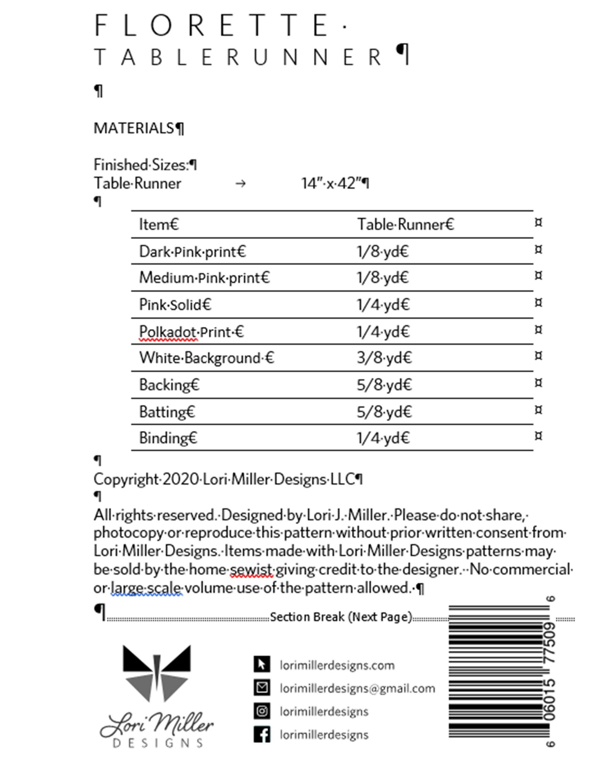 PDF Pattern - Florette Tablerunner - Etsy
