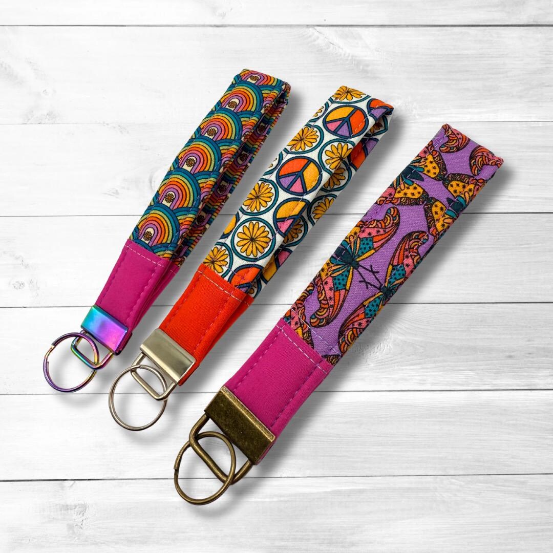 Good Vibes L Retro | Hippy L Butterfly Keychain Wristlet - Etsy