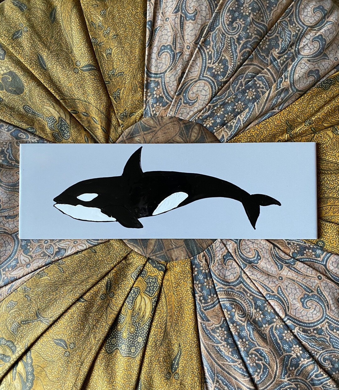 Killer Whale Orca Original Ceramic Tile Painting, Splashback, Wall Art ...