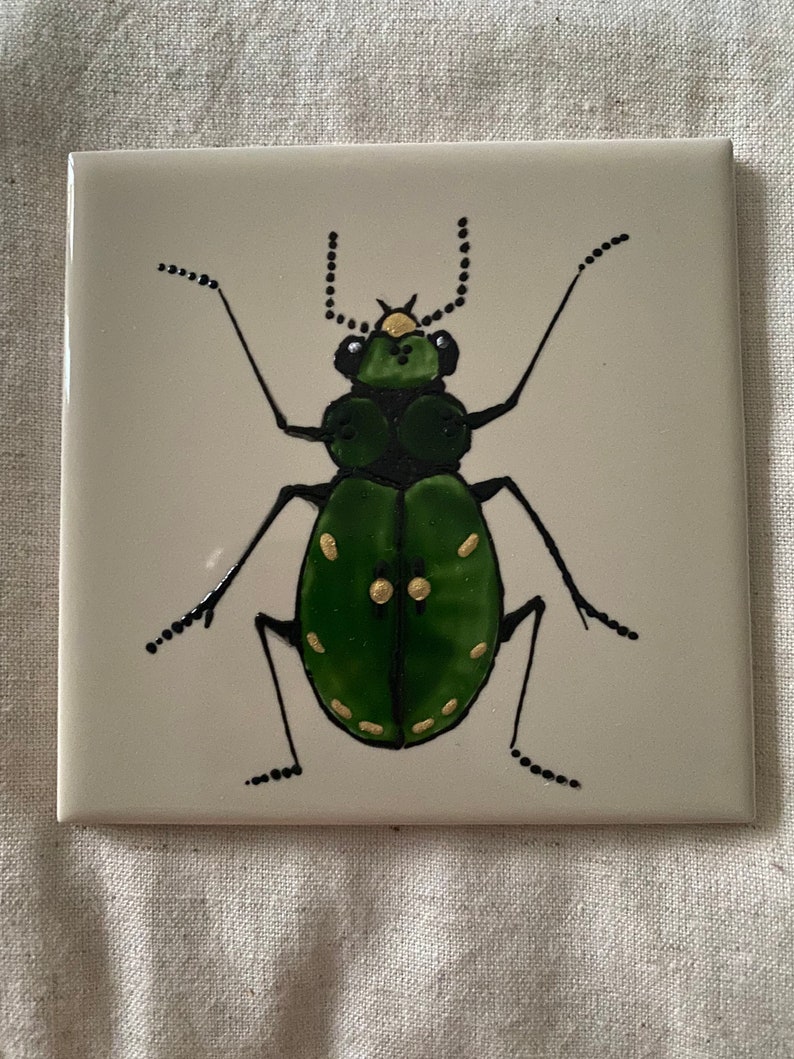 End of Line Insects Designs Original Ceramic Tile Painting - Etsy