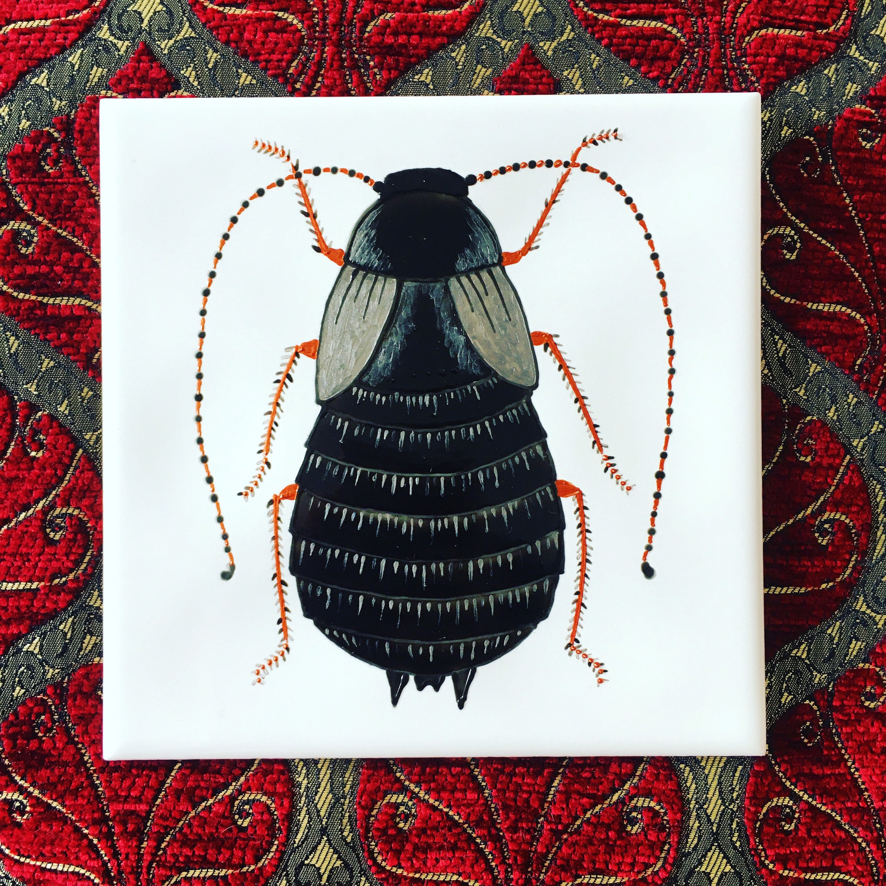 Cockroach, Original Ceramic Tile Painting, Splashback, Wall Art ...