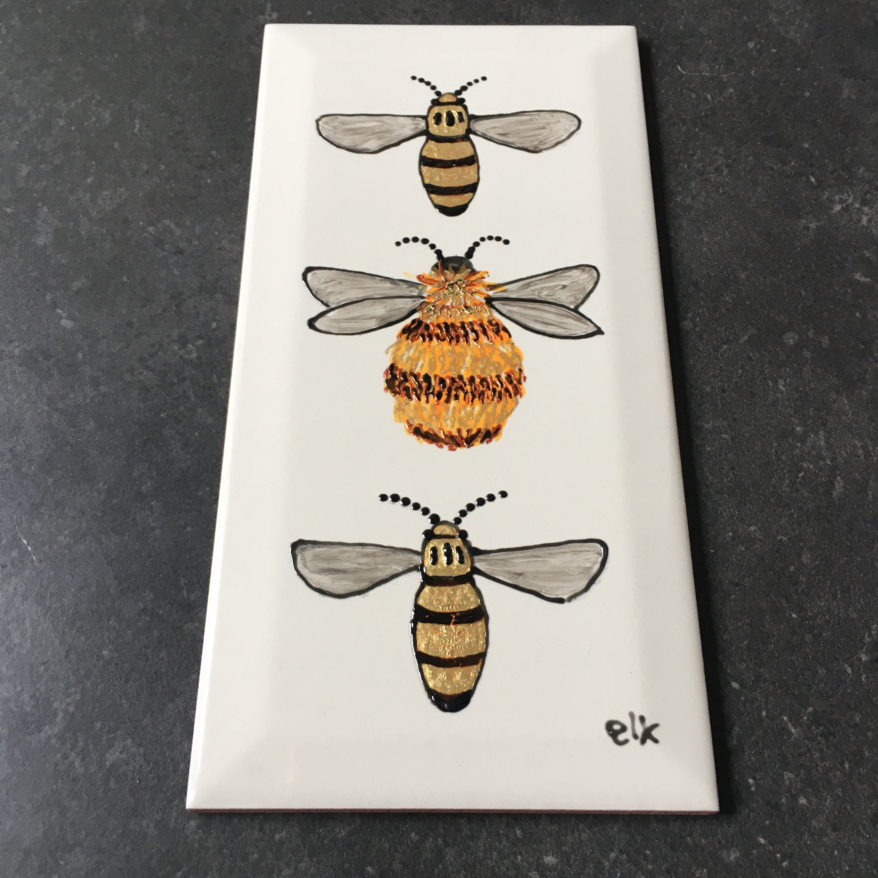 Triple Insect Original Ceramic Tile Painting Splashback | Etsy UK