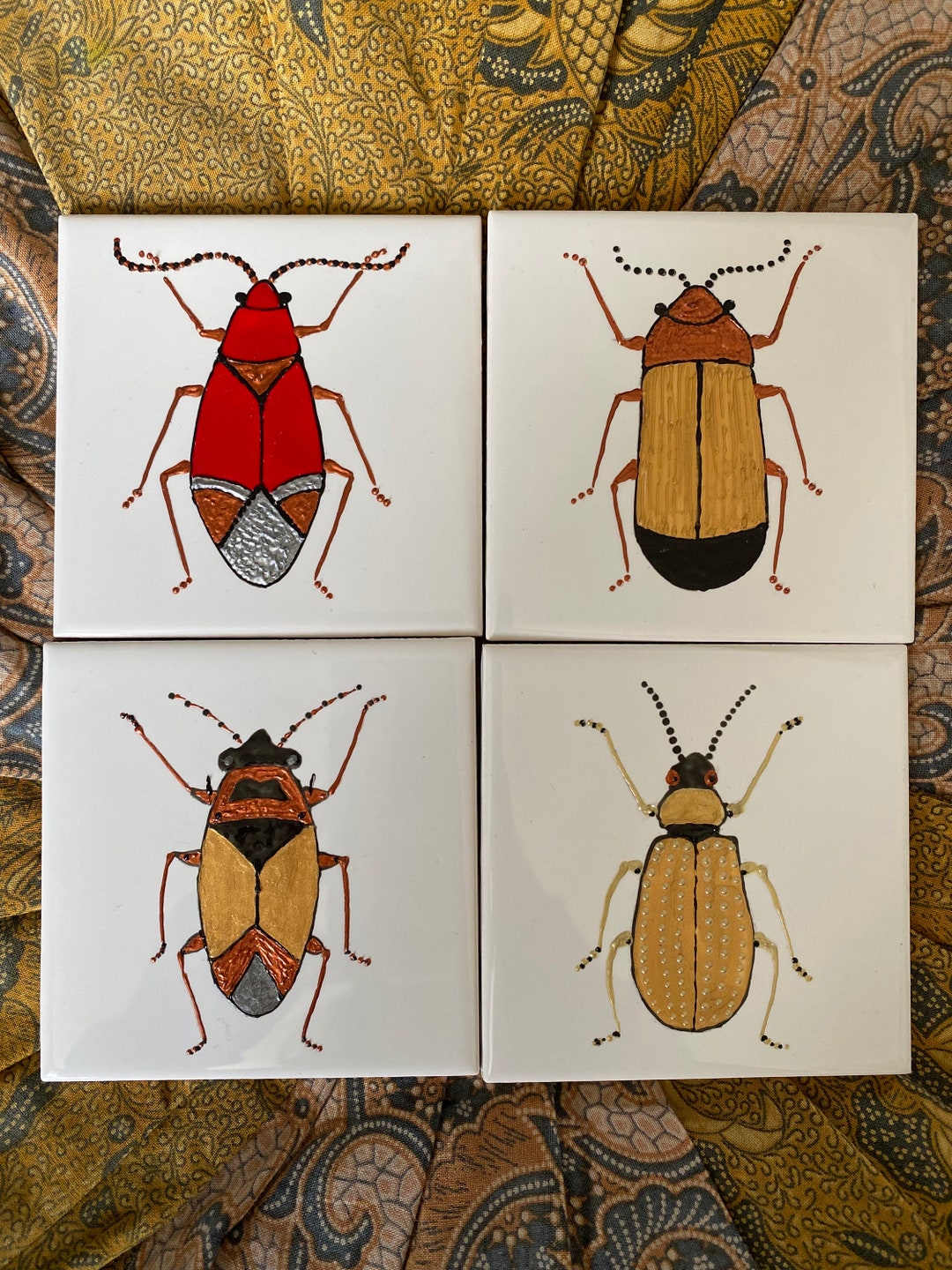Beetles and Bugs Collection Original Ceramic Tile Painting, Splashback ...