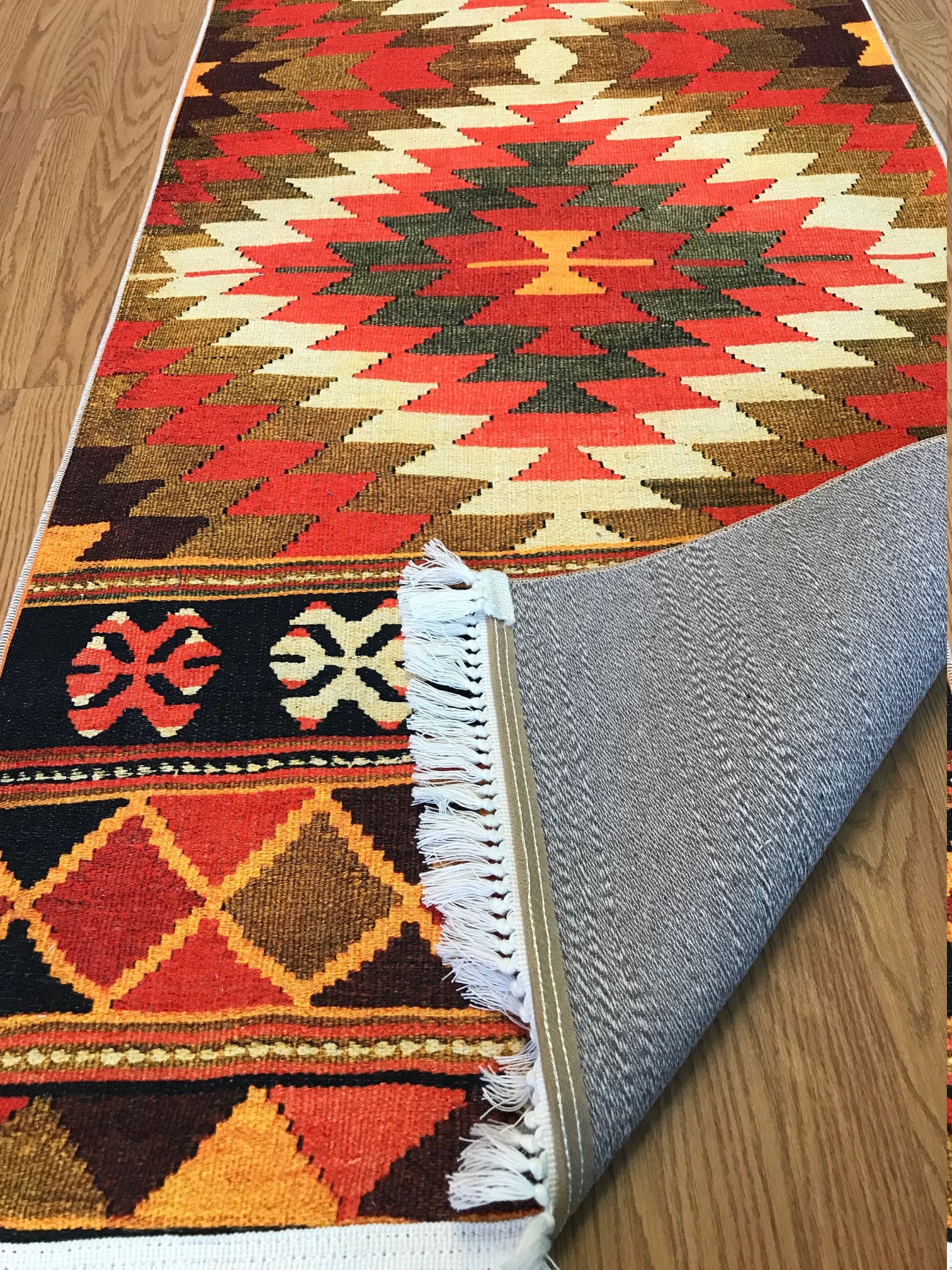 Brand New Turkish Kilim Design Runner Rug for Kitchen - Etsy