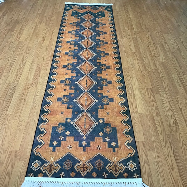 Vintage Turkish Rug Runner - Etsy