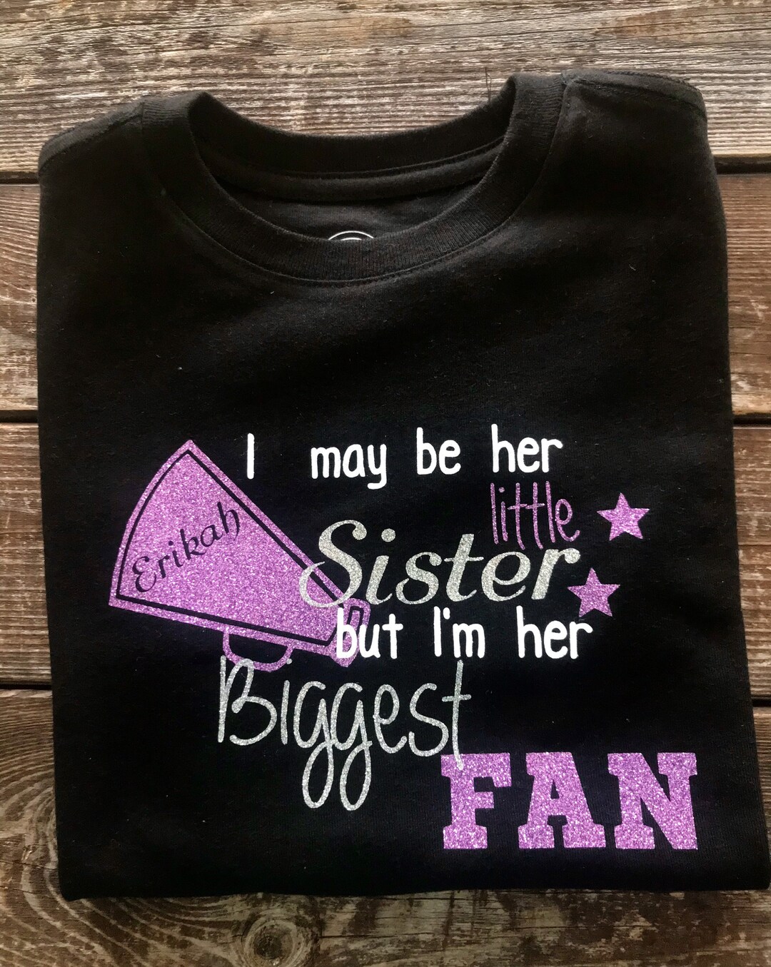 Custom Biggest Fan Cheer Shirt for Little Brothers or Sisters With ...