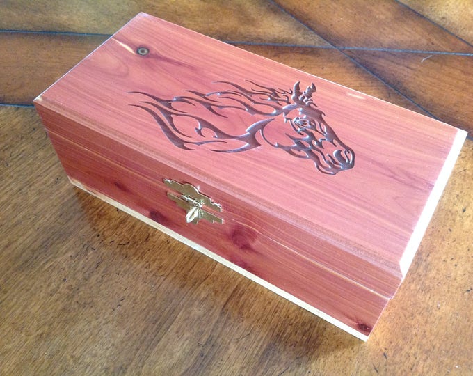 Horse Engraved Cedar Box - Etsy