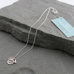 Sterling Silver Lotus Flower Necklace, Lotus Flower and Leaf Necklace ...