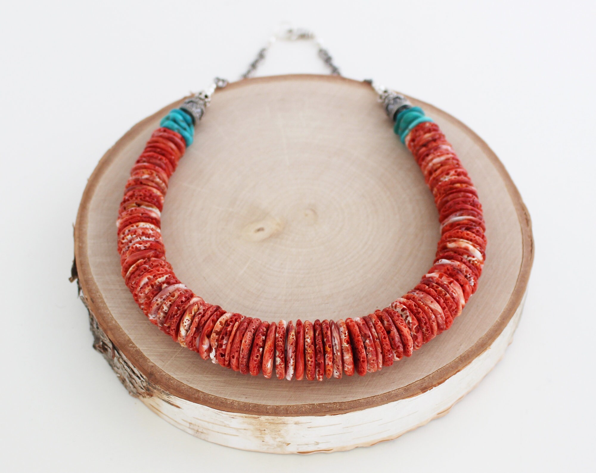 Spiny Oyster Shell Beaded Necklace With Sleeping Beauty | Etsy