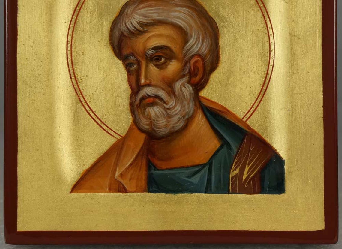 St Peter the Apostle Hand-painted Icon Byzantine Orthodox Icon of Saint ...
