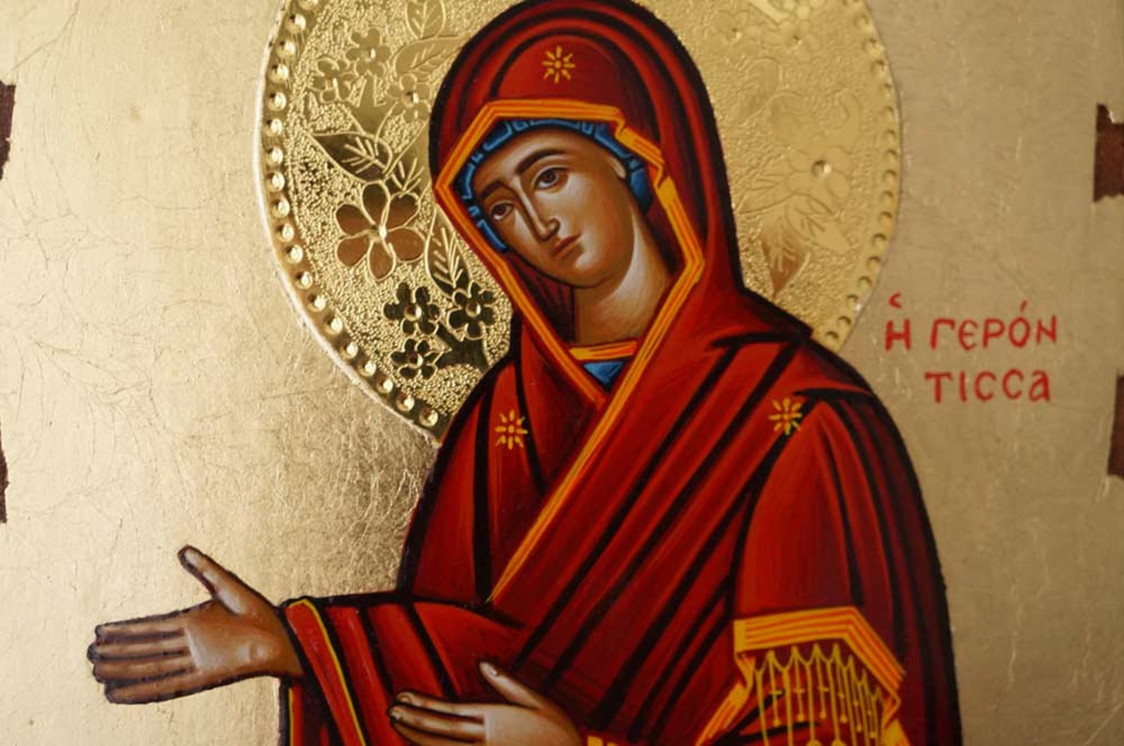 Theotokos Gerontissa Icon: Hand-painted Greek Orthodox Icon on Wood - Etsy