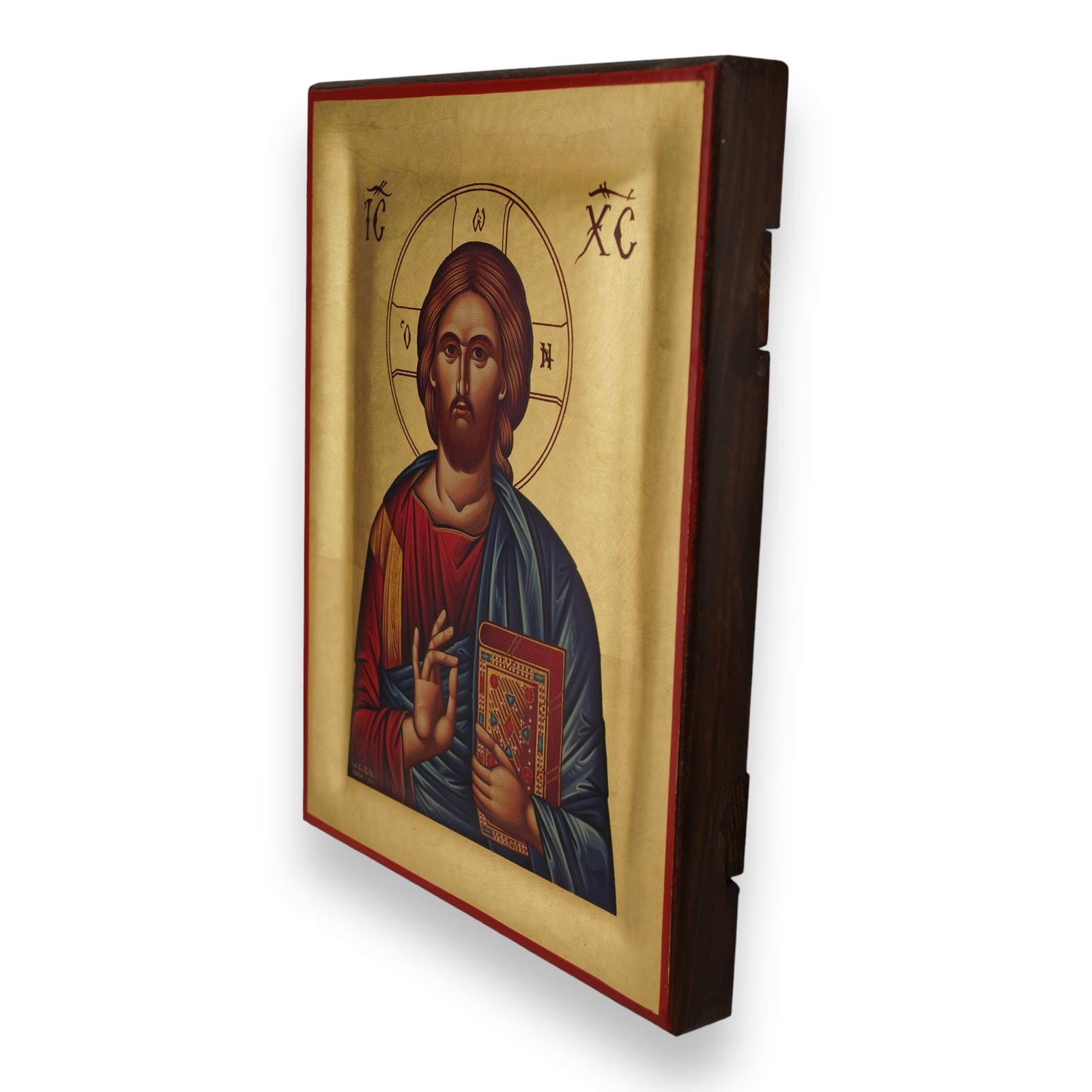 Jesus Christ Pantocrator Icon - Raised Border Greek Orthodox Icon ...
