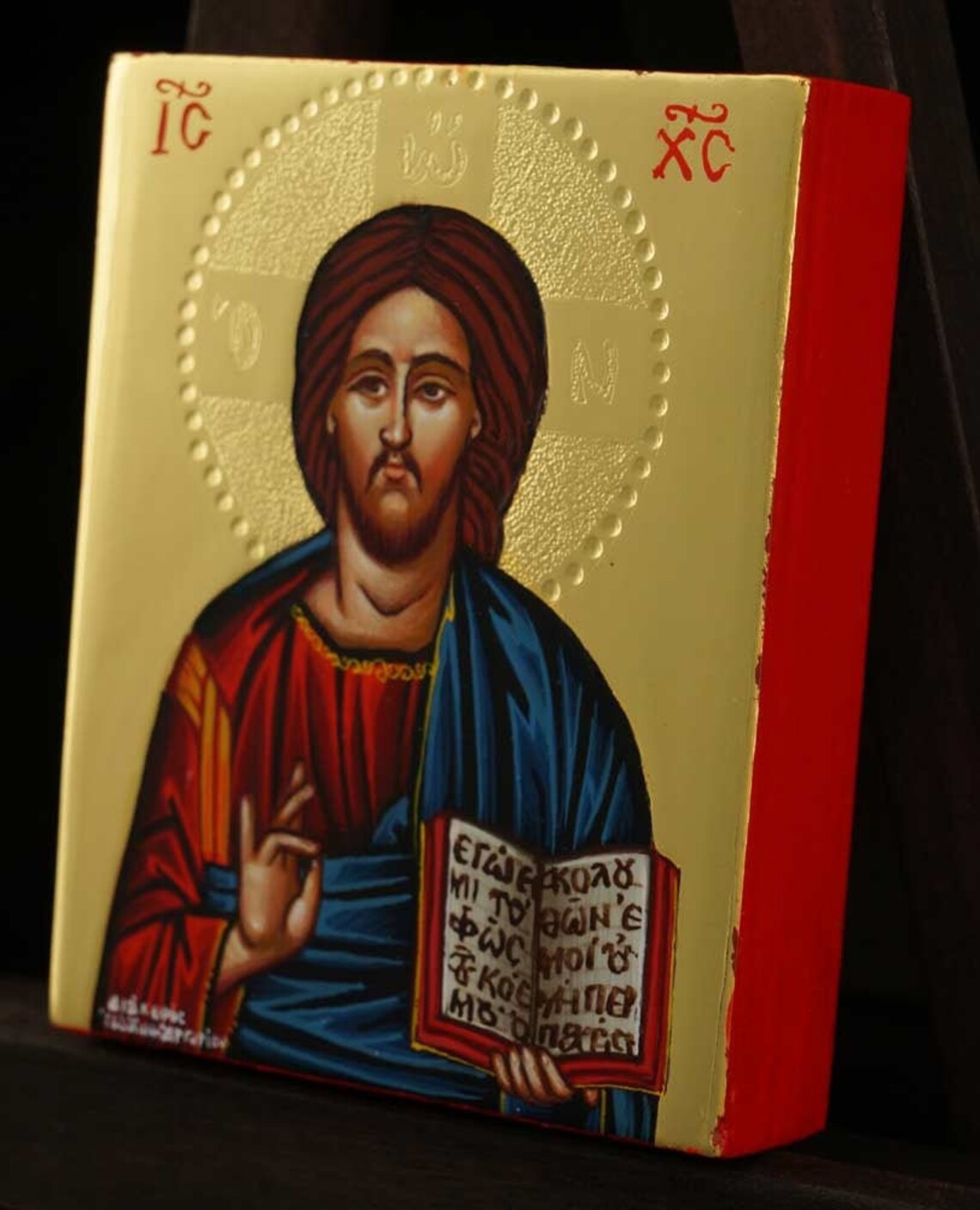 Jesus Christ Pantocrator Icon Hand-Painted Orthodox Byzantine | Etsy