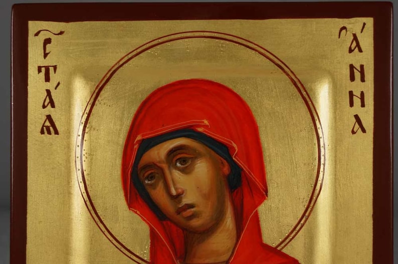 Saint Anna Hand-painted Icon Byzantine Orthodox Icon of St - Etsy