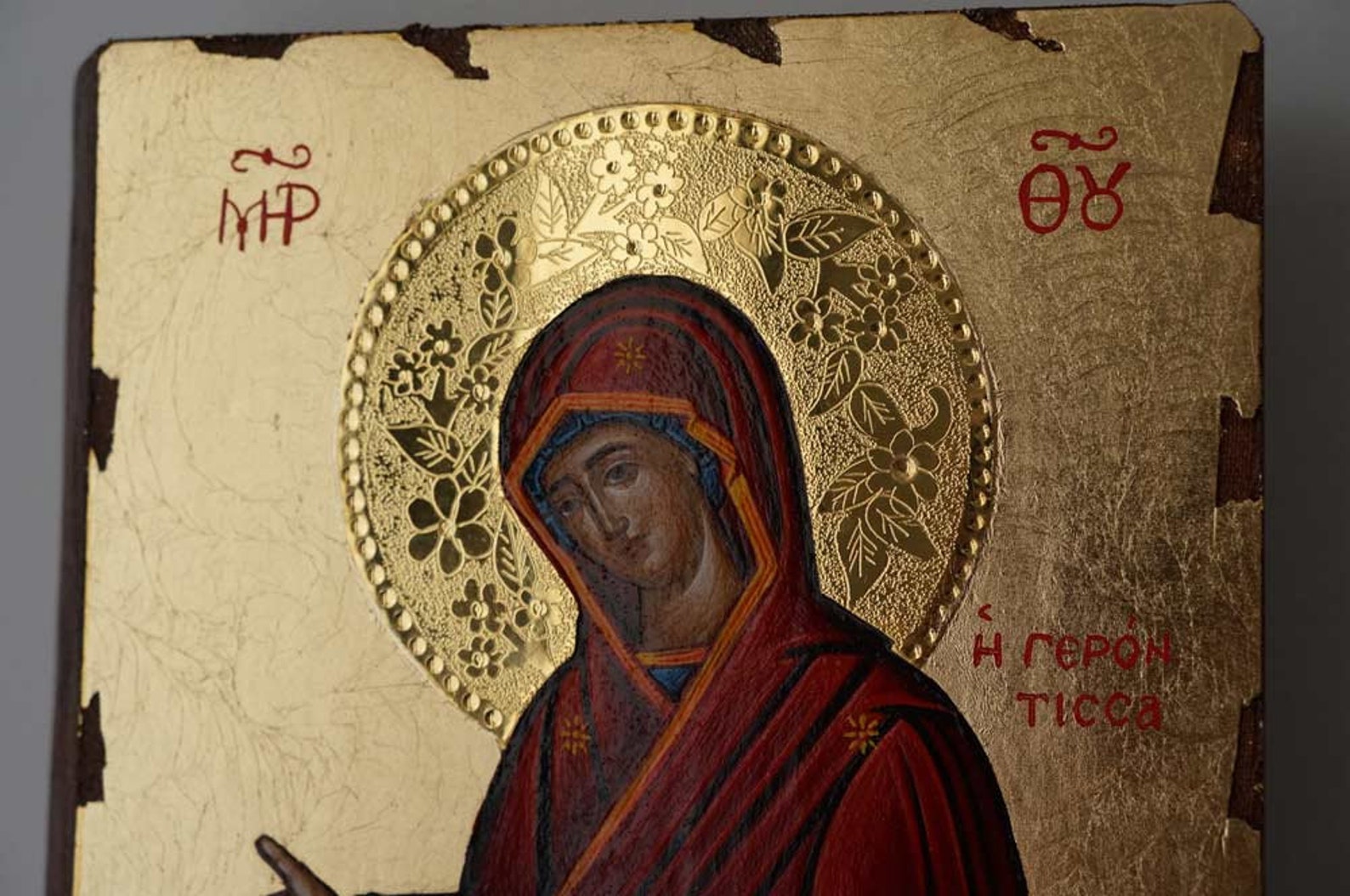 Theotokos Gerontissa Icon: Hand-painted Greek Orthodox Icon on Wood - Etsy