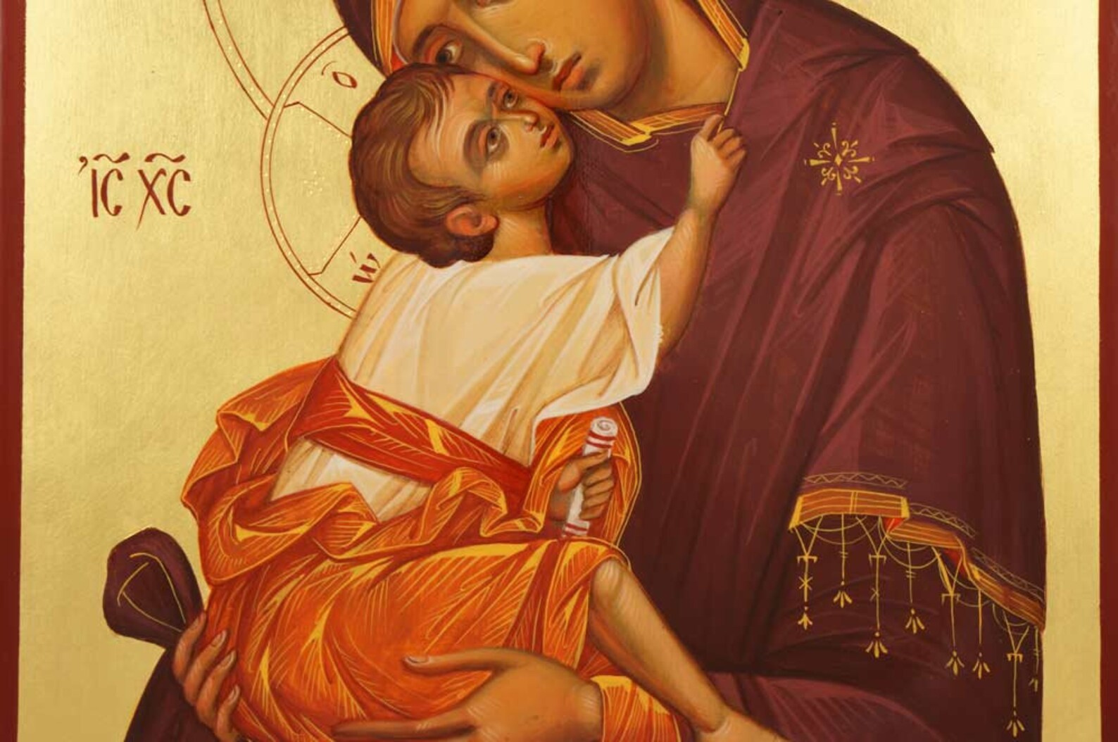 Mother of God Eleusa Chora Hand-painted Icon Byzantine Orthodox Icon of ...