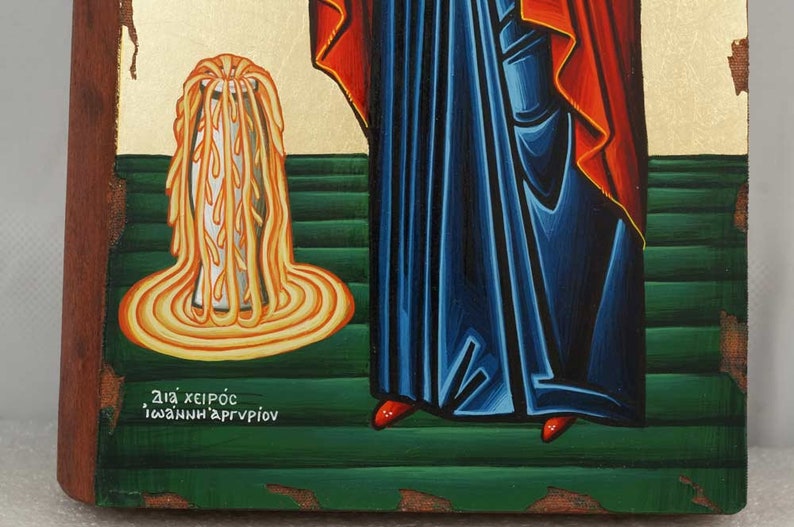 Theotokos Gerontissa Icon: Hand-painted Greek Orthodox Icon on Wood - Etsy