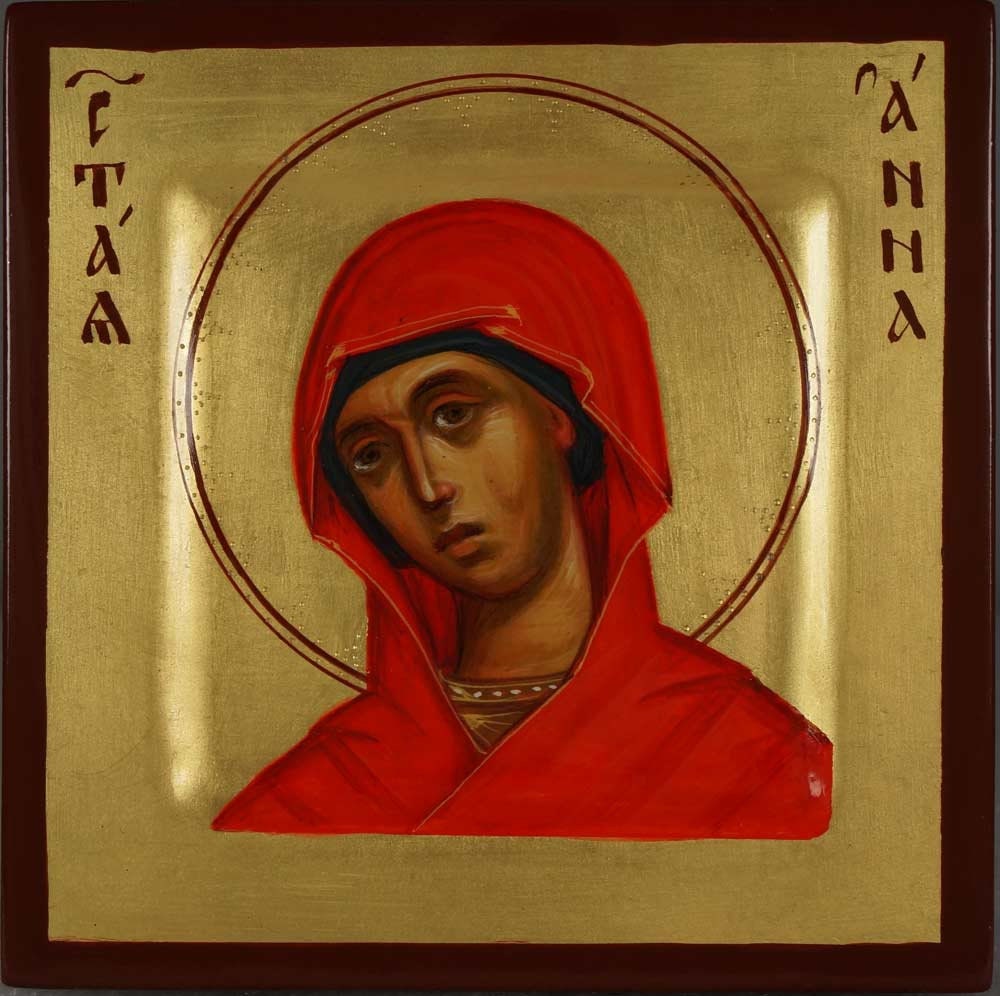 Saint Anna Hand-Painted Icon Byzantine Orthodox Icon of St | Etsy
