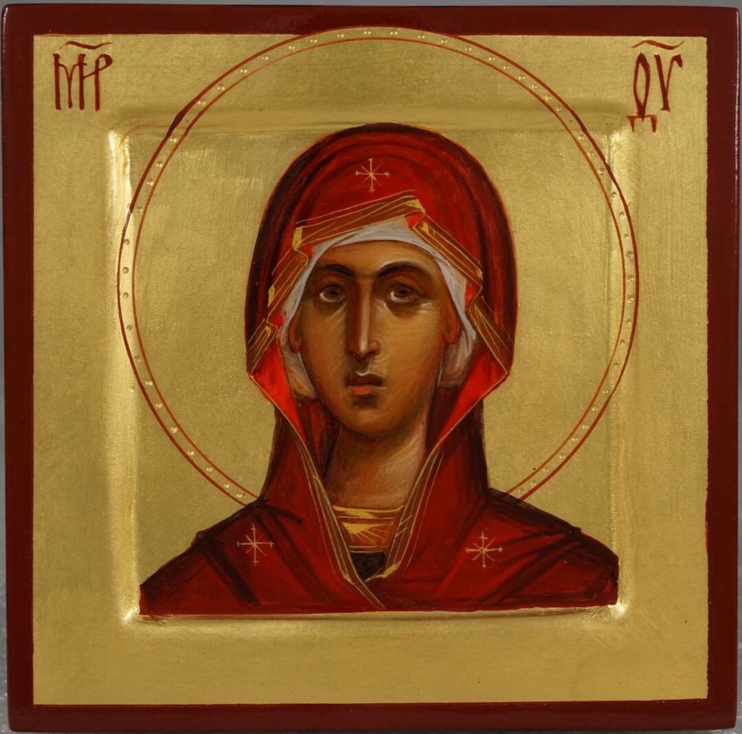 Theotokos Hand-painted Icon Byzantine Orthodox Icon of Virgin Mary MADE ...