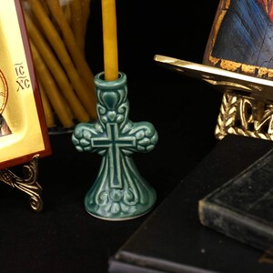 Cross Design Ceramic Candle Holder Cross Shape Ceramic Candlestick ...