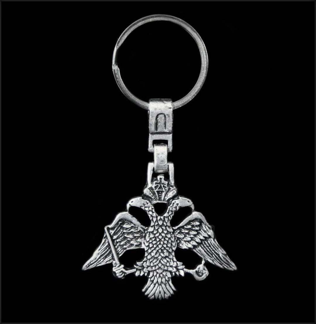 Byzantine Eagle Keychain Orthodox Key Ring, Authentic Christian Gift ...