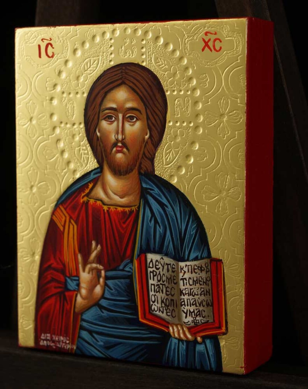 Jesus Christ Pantokrator Icon, Hand-painted Orthodox Byzantine ...