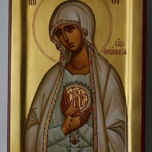 Our Lady of Fatima Icon Hand-painted Byzantine Orthodox Catholic MADE ...