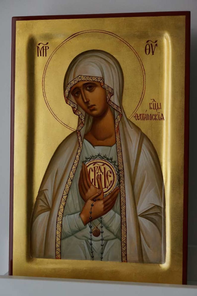 Our Lady of Fatima Icon Hand-painted Byzantine Orthodox - Etsy